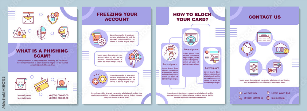 Biometric payments brochure template. Contactless payment. Flyer ...