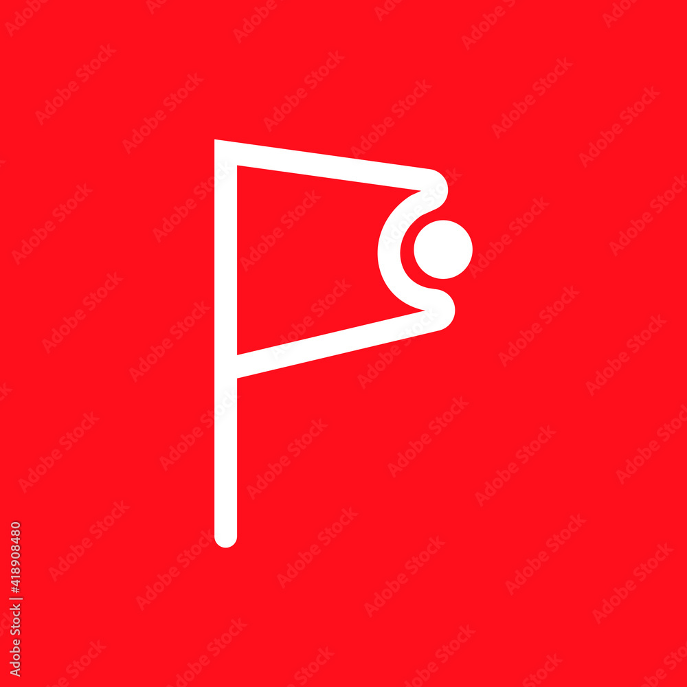 human flag logo, lineart pictogram simple symbol Stock Vector | Adobe Stock