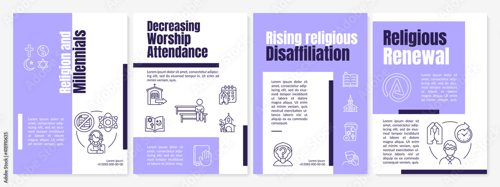 Religion and millennials brochure template. Religious issues. Flyer ...
