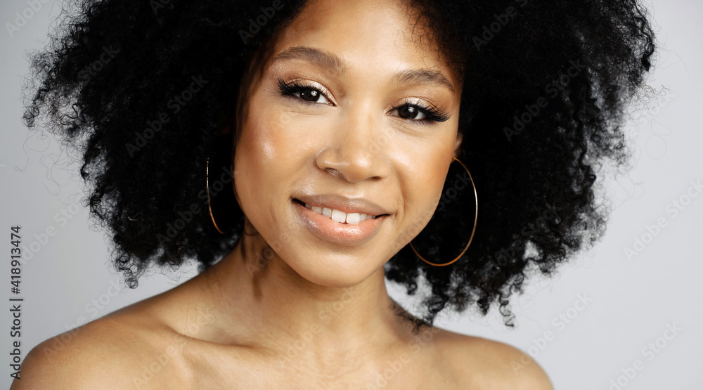 Healthy, Clean, Smooth facial skin. Beauty Portrait of a young female ...