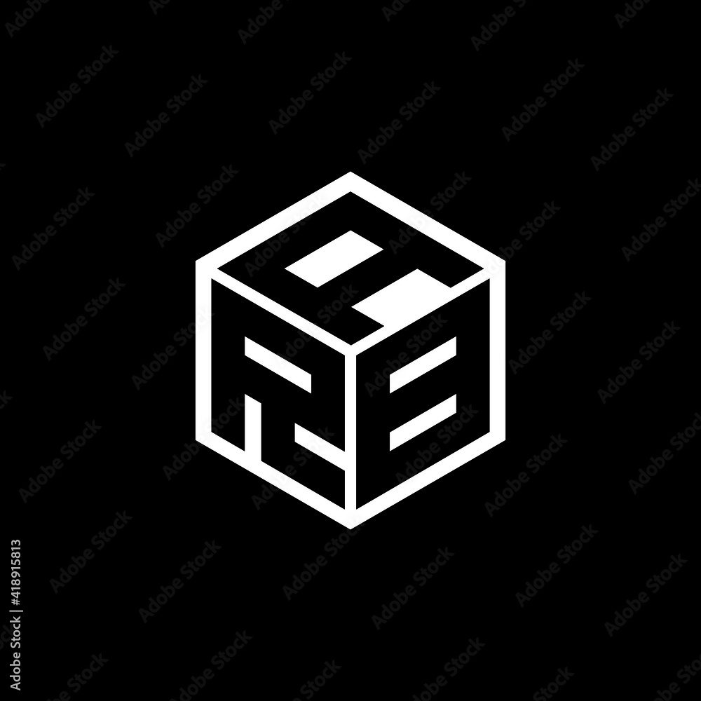 RBA letter logo design with black background in illustrator, cube logo ...