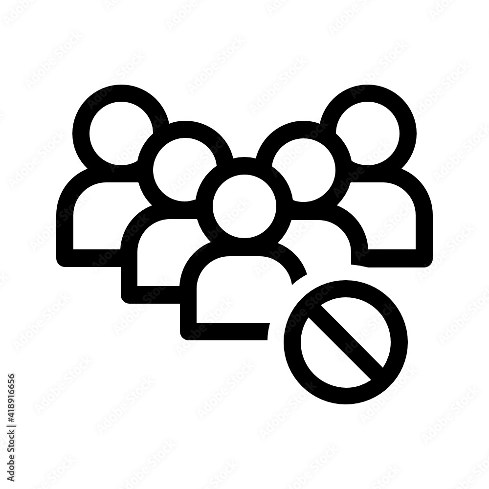 Avoid crowd, no gathering coronavirus covid-19, ban group people vector ...