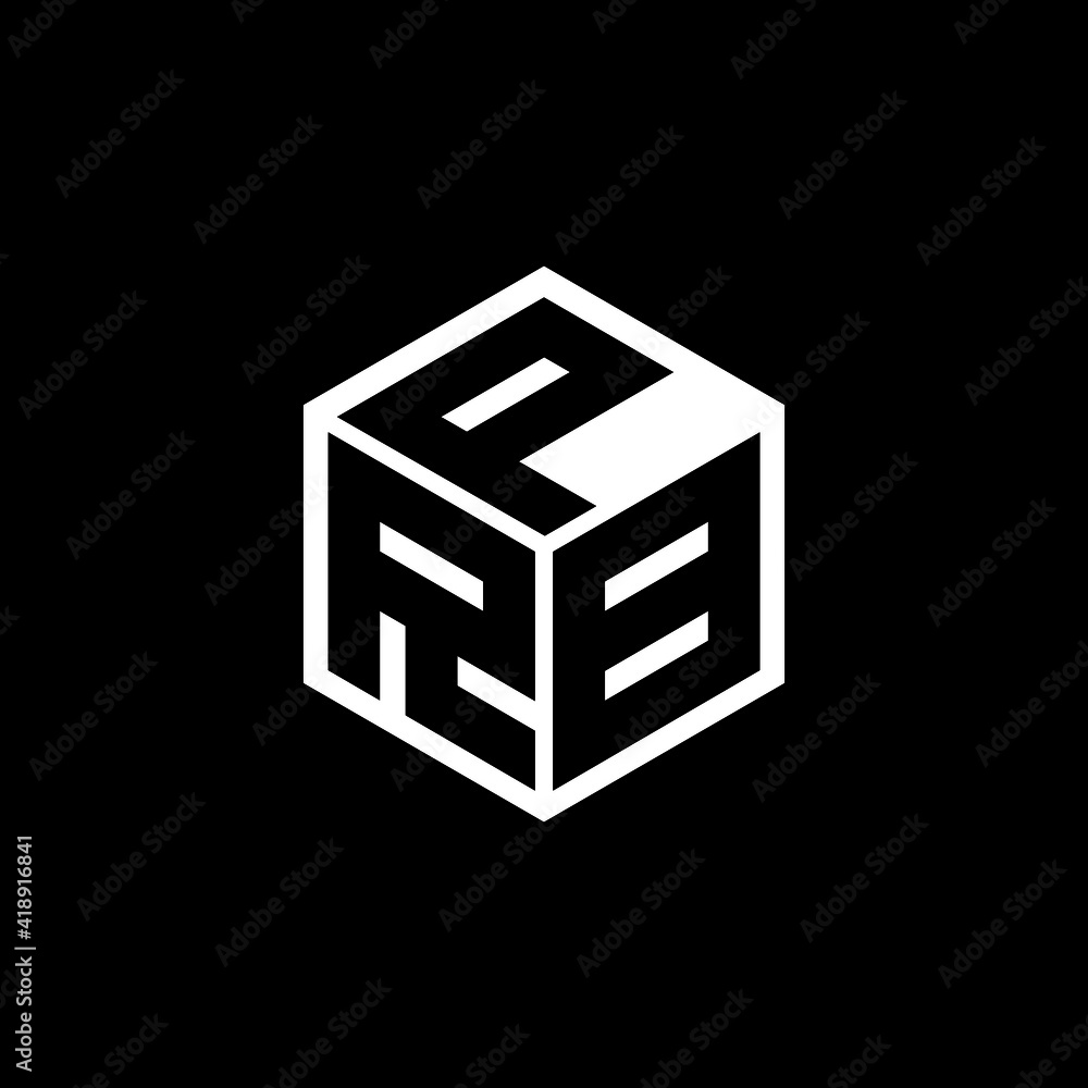 RBP letter logo design with black background in illustrator, cube logo ...