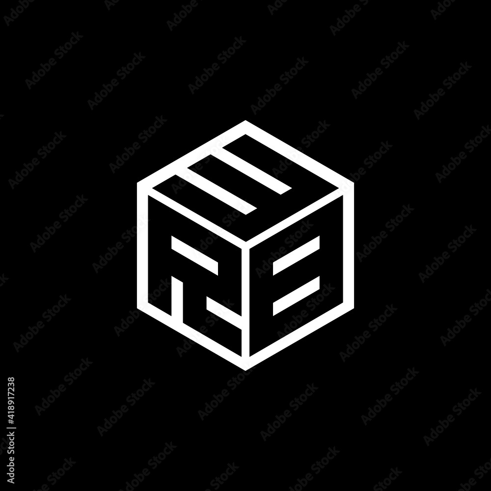 RBW letter logo design with black background in illustrator, cube logo ...