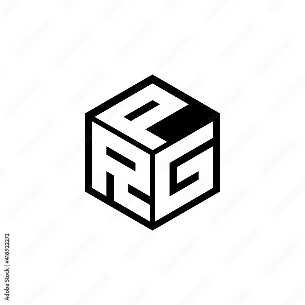 RGP letter logo design with white background in illustrator, cube logo ...