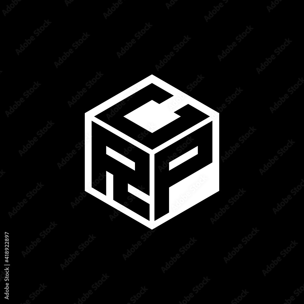 Vecteur Stock RPC letter logo design with black background in ...