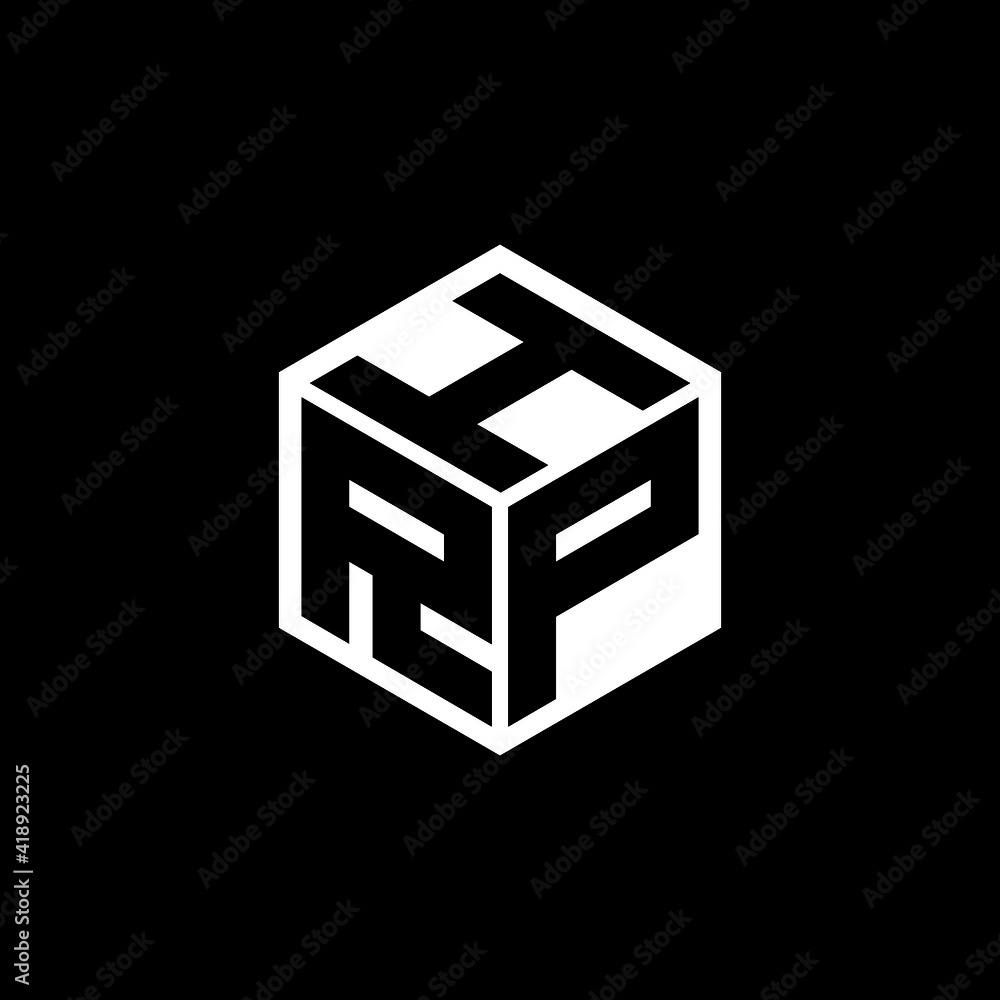 RPH letter logo design with black background in illustrator, cube logo ...