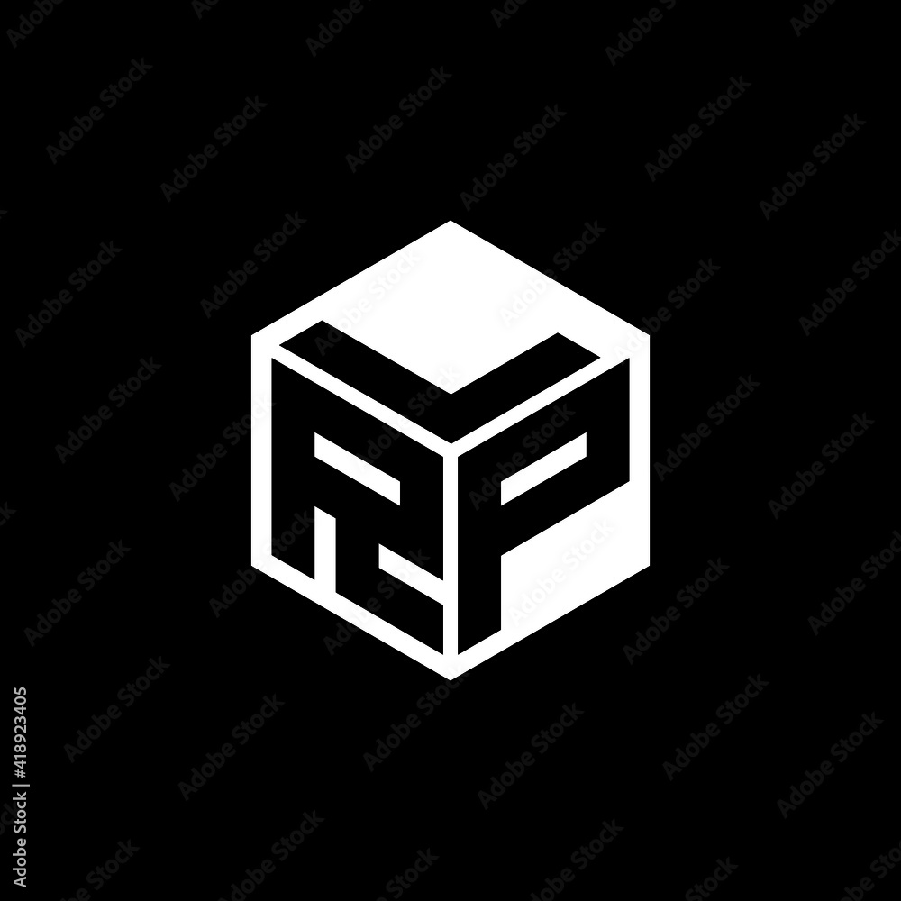 RPL letter logo design with black background in illustrator, cube logo ...
