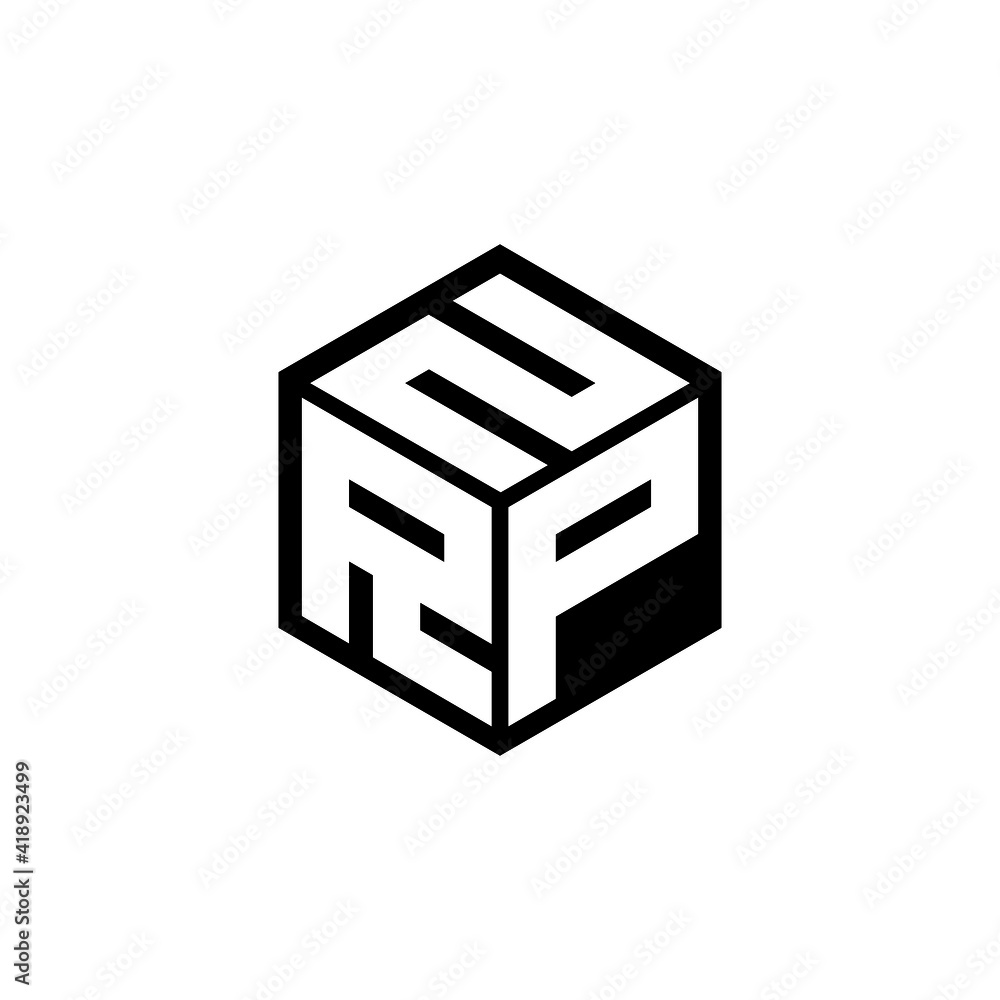 RPN letter logo design with white background in illustrator, cube logo ...
