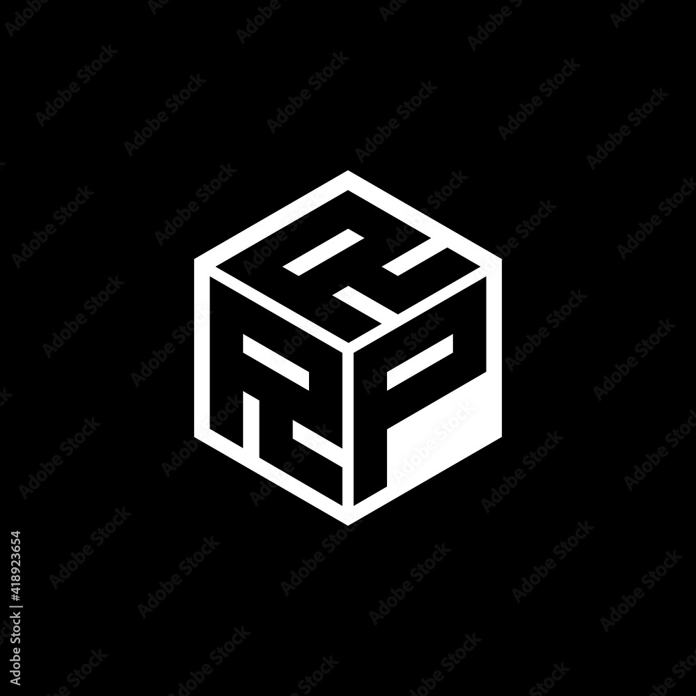 RPR letter logo design with black background in illustrator, cube logo ...