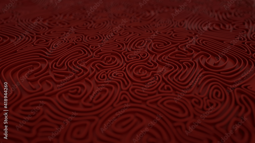Red curved labyrinth maze background wallpaper with dof focus Stock ...