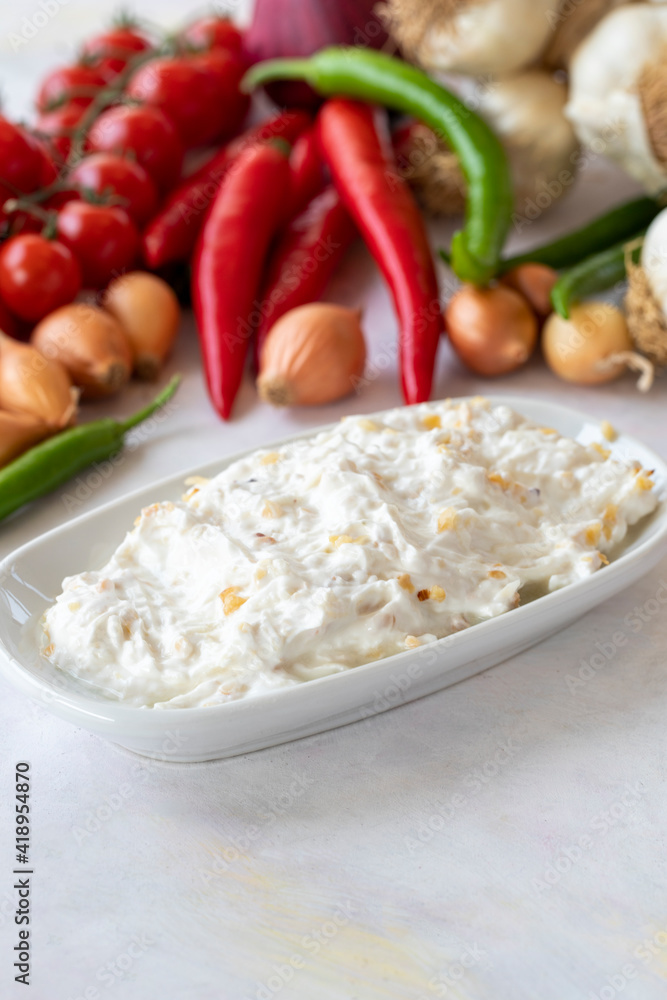 Healthy vegetarian dish, traditional Middle Eastern flavored celery ...