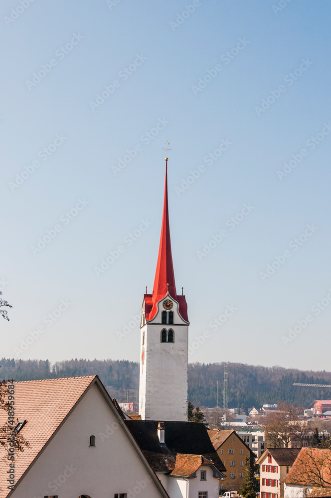 Bremgarten, Stadtkirche, St. Nikolaus, Altstadt, Reuss, Fluss ...