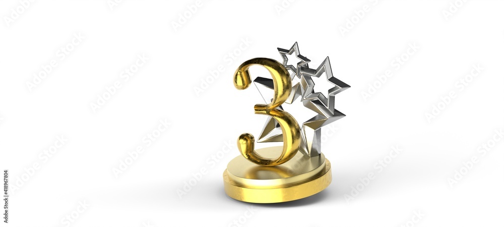 3rd place letter in 3d isolated Stock Illustration | Adobe Stock