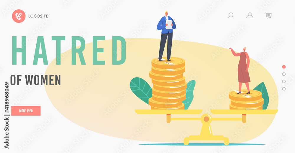 Gender Inequality, Sex Discrimination Landing Page Template ...