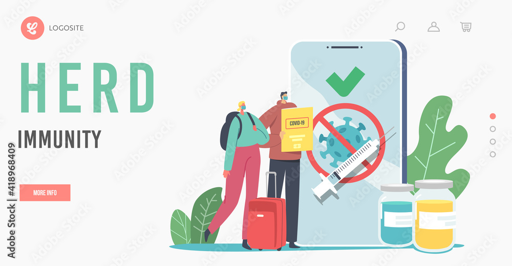 Herd Immunity Landing Page Template. Travelers Vaccination, Covid ...