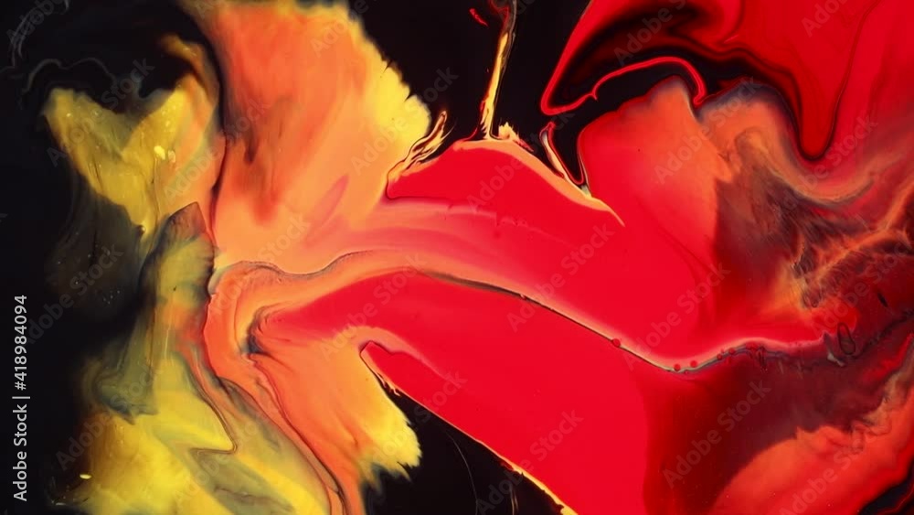 Fluid art painting video, modern acrylic texture with flowing effect ...