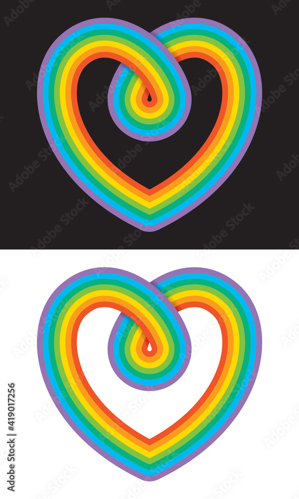 Everlasting Love Rainbow Infinity Heart Symbol. Vector illustration of ...