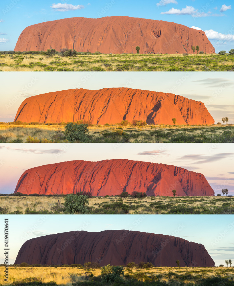Ayers Rock, Northern Territory, Australia - Apr 24, 2017: Colors of ...