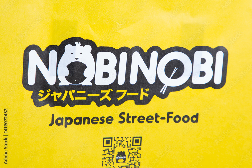 nobinobi sign logo and text brand of japanese street food restaurant on ...