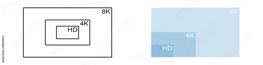 Tv screen size compatison. isolated vector illustration on white ...