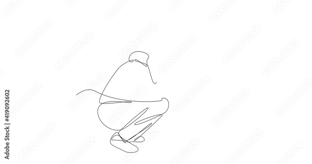 Self-drawing animation of continuous line drawing of the team of nurses ...