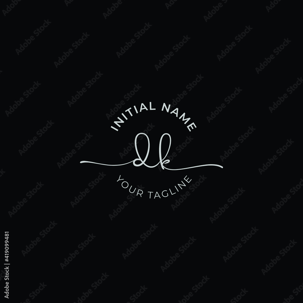 dk Initial handwriting signature logo vector. Hand lettering for ...