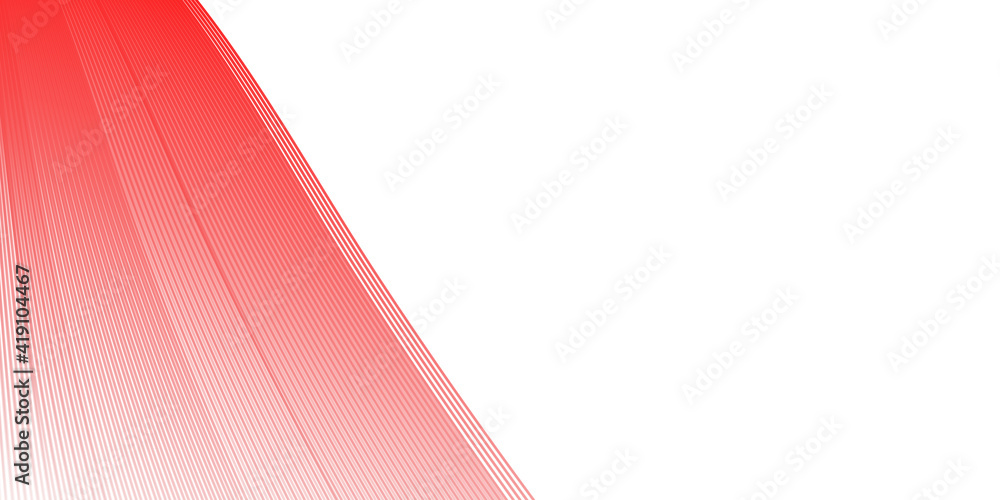 Red White Abstract Line Presentation Background With Simple Red Light Rays On White Background