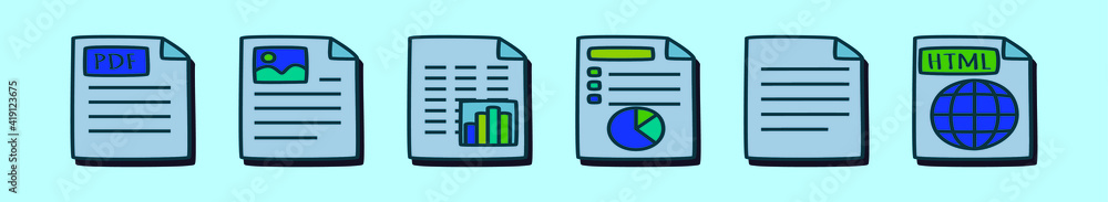 set of spreadsheet element cartoon design template with various models ...