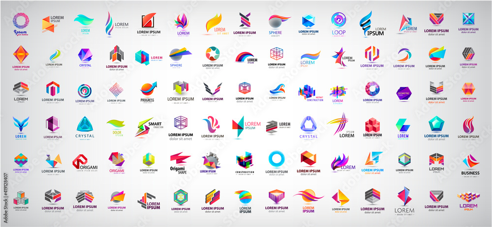 Vector huge set of abstract Logos And Icons. Design identity Elements ...
