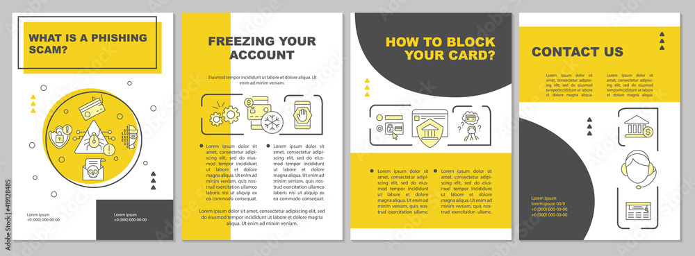 Biometric payments brochure template. Contactless payment. Flyer ...