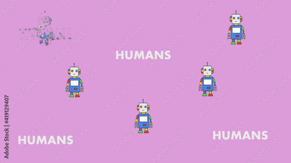 Stockvideo Animation in 4K of Humans texts in white that transforms ...