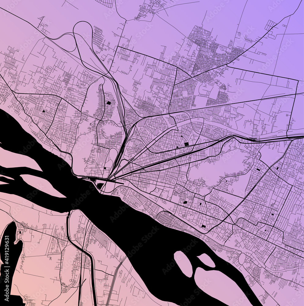 Vijayawada, Andhra Pradesh, India (IND) - Urban vector city map with ...