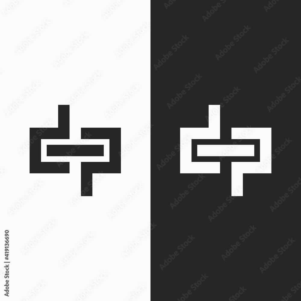 Simple letter DP and tech concept logo. Modern Logo. Stock-Vektorgrafik ...