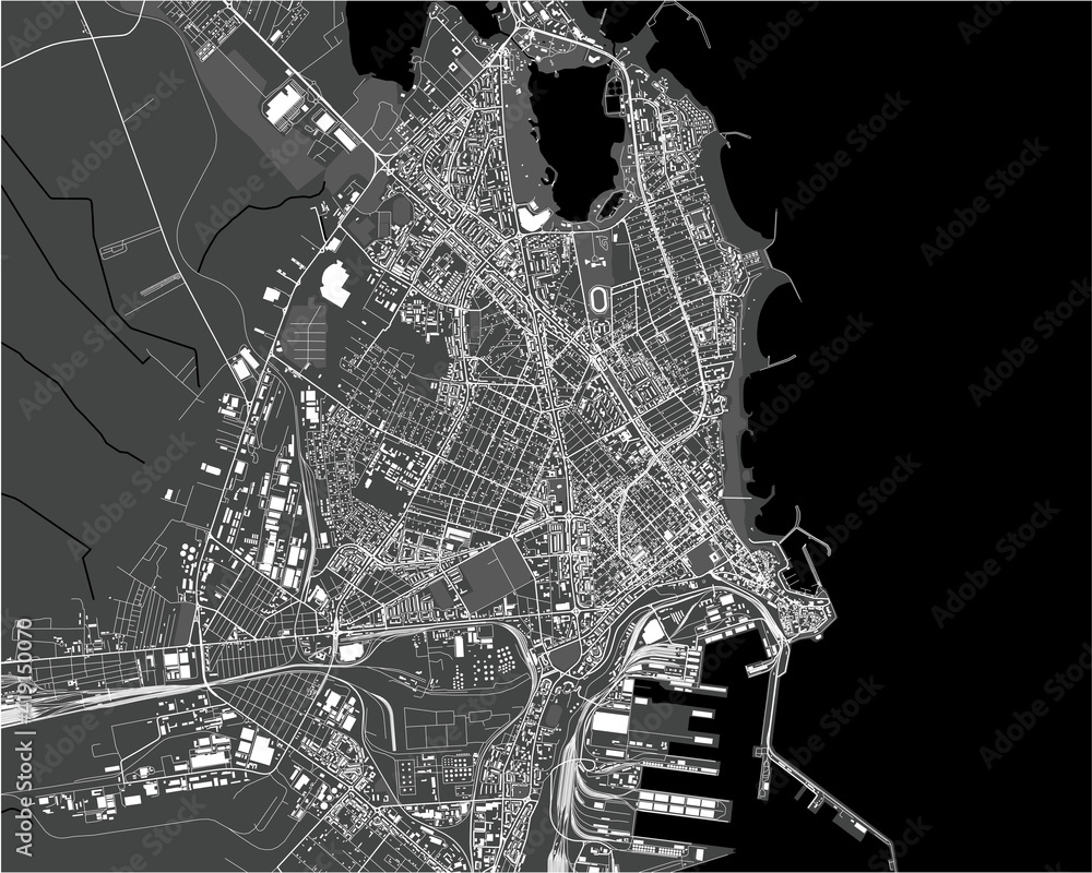 map of the city of Constanta, Romania Stock Vector | Adobe Stock