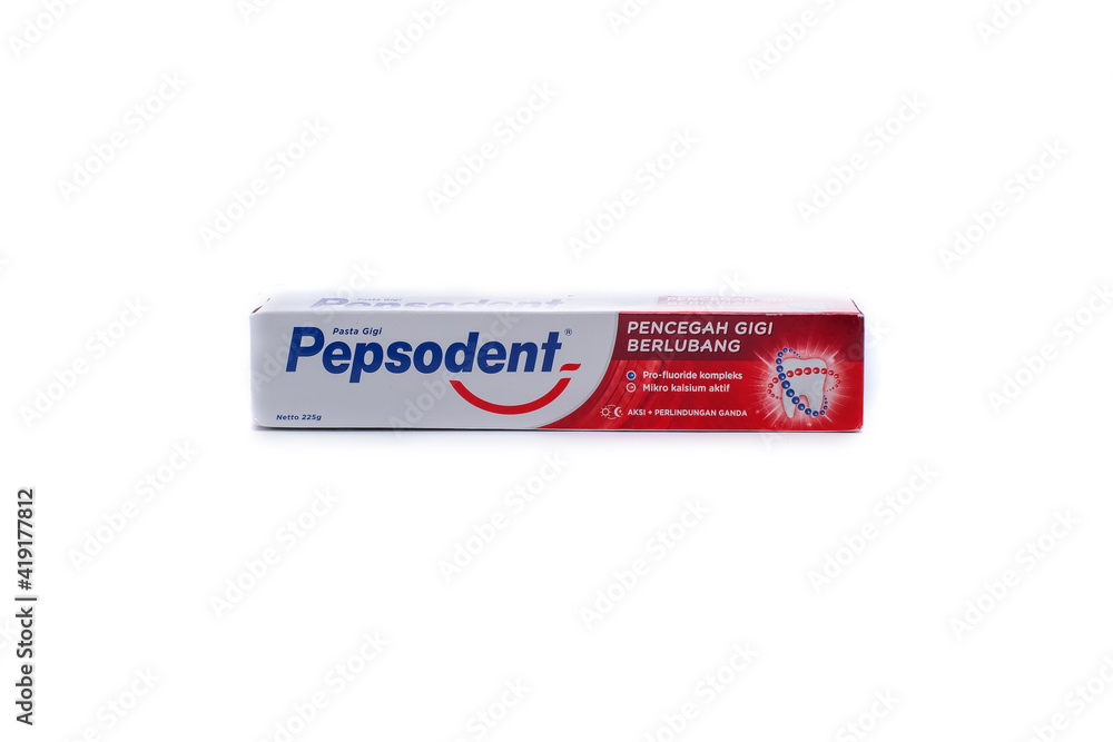 Yogyakarta, 09 March 2021: Pepsodent toothpaste up close. Indonesian ...
