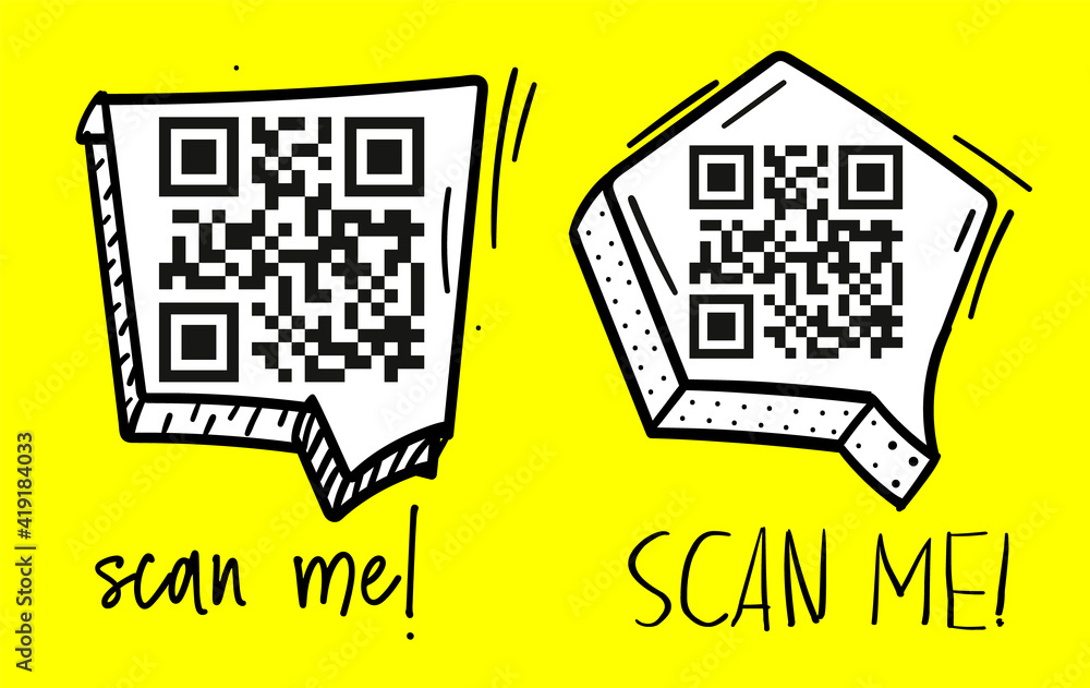 Set of QR codes with inscription scan me with smartphone. Scan qr code ...
