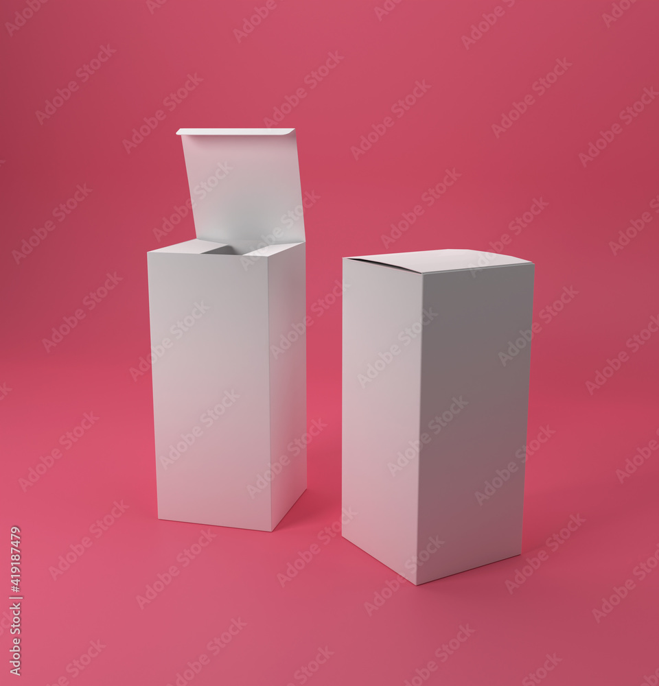 white supplement boxes packaging design. 3d illustration Stock Photo ...