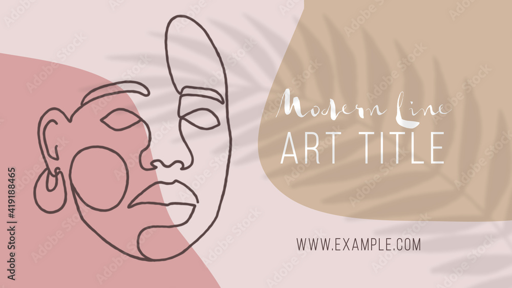 Modern Line Art Titles Stock Template | Adobe Stock