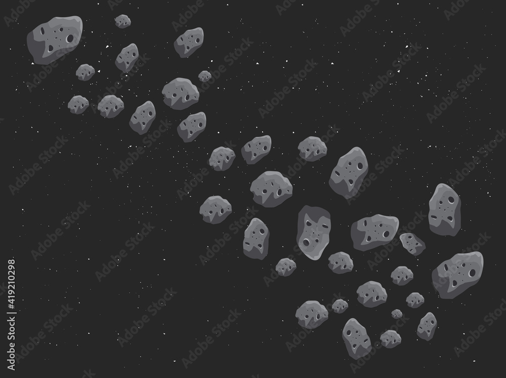 Asteroids. The starry sky, space. Background. It can be used as ...
