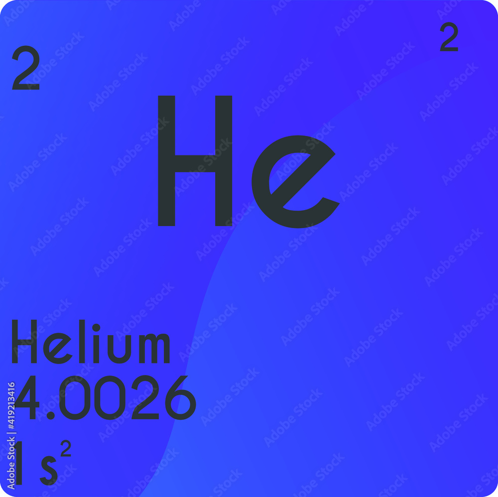 Helium He Noble gas Chemical Element vector illustration diagram, with ...