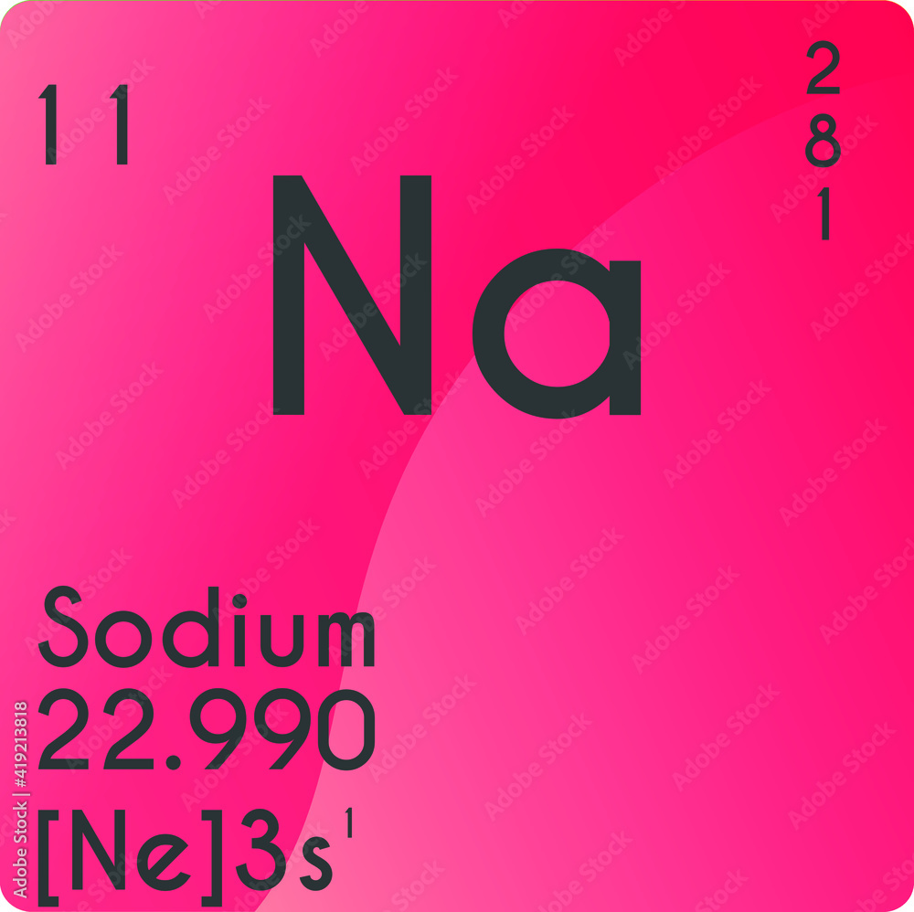 Sodium Na Alkali metal Chemical Element vector illustration diagram ...
