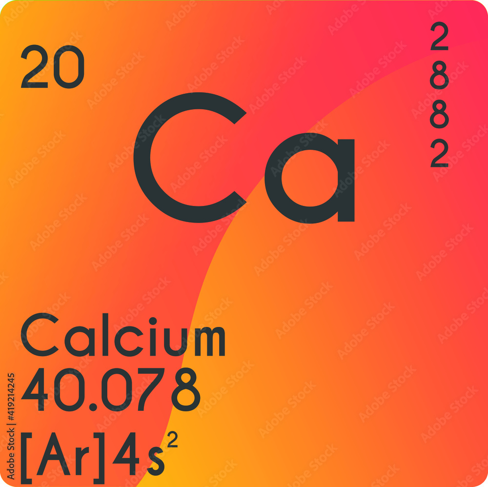 Calcium Ca Alkaline earth metal Chemical Element vector illustration ...