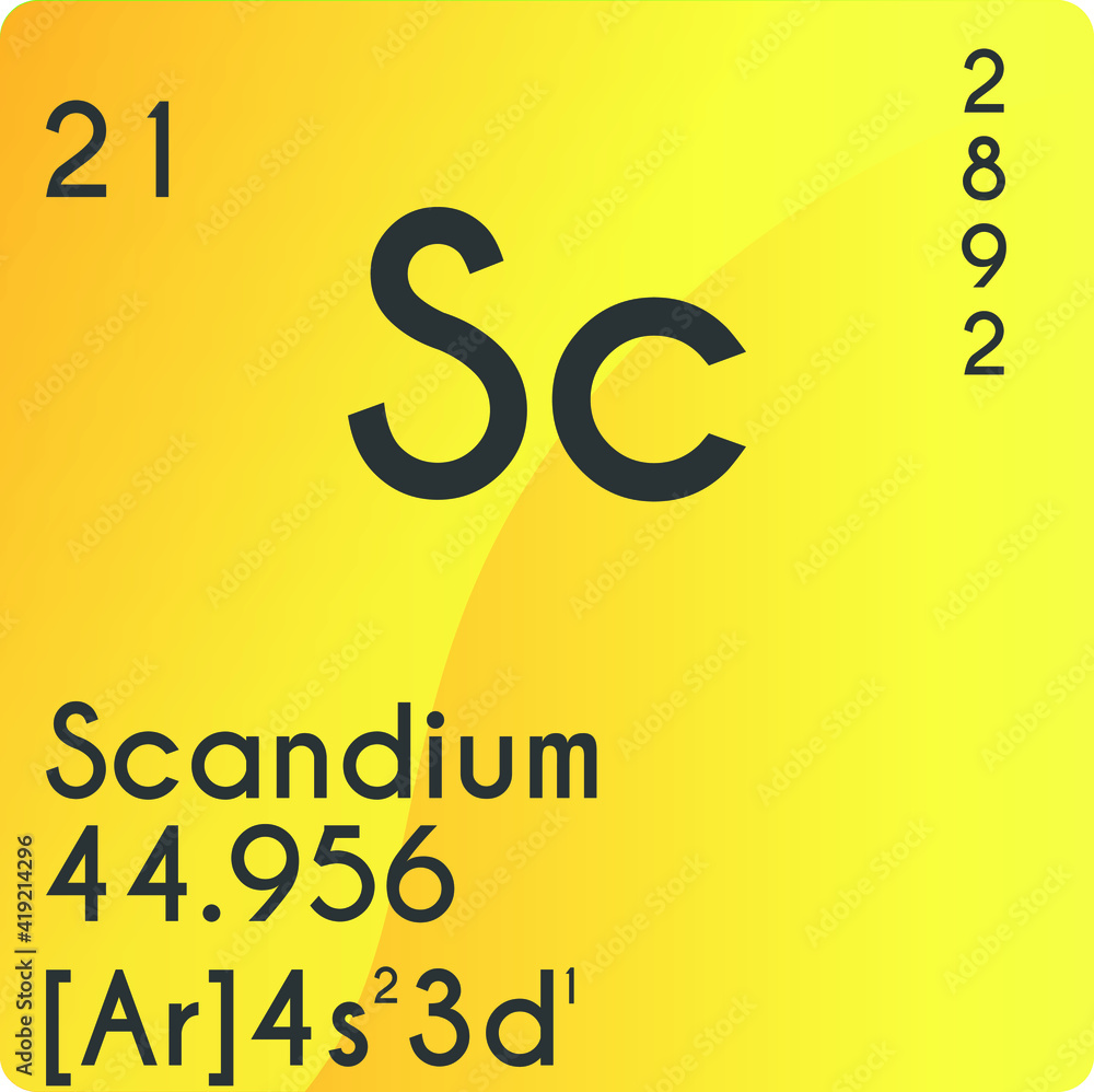 Scandium Sc Transition metal Chemical Element vector illustration ...