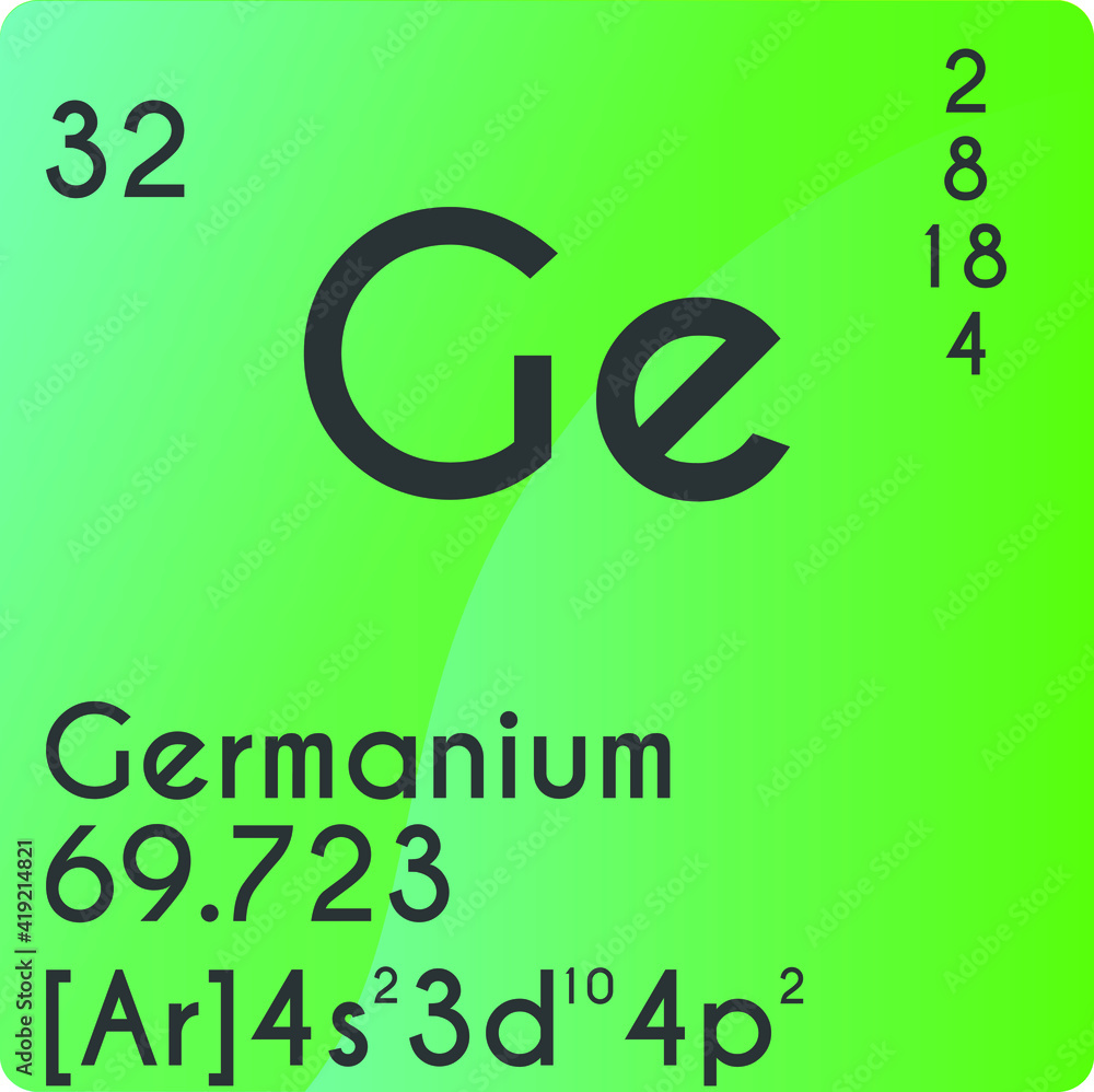 Germanium Ge Metalloid Chemical Element vector illustration diagram ...
