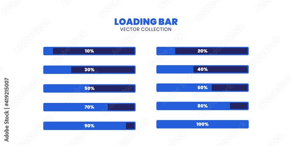 Progress bar, loading bar, loading bar vector collection, vector ...