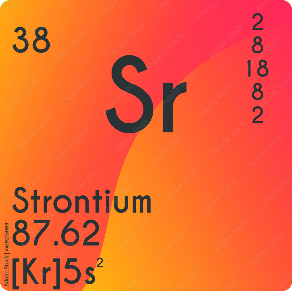 Strontium Sr Alkaline earth metal Chemical Element vector illustration ...