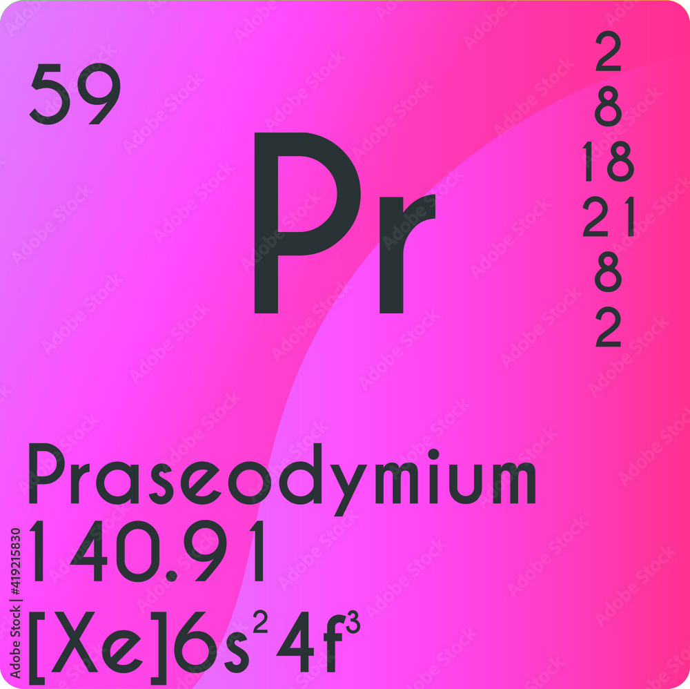 Vetor de Praseodymium Pr Lanthanide Chemical Element vector ... Vetor de Praseodymium Pr Lanthanide Chemical Element vector ...