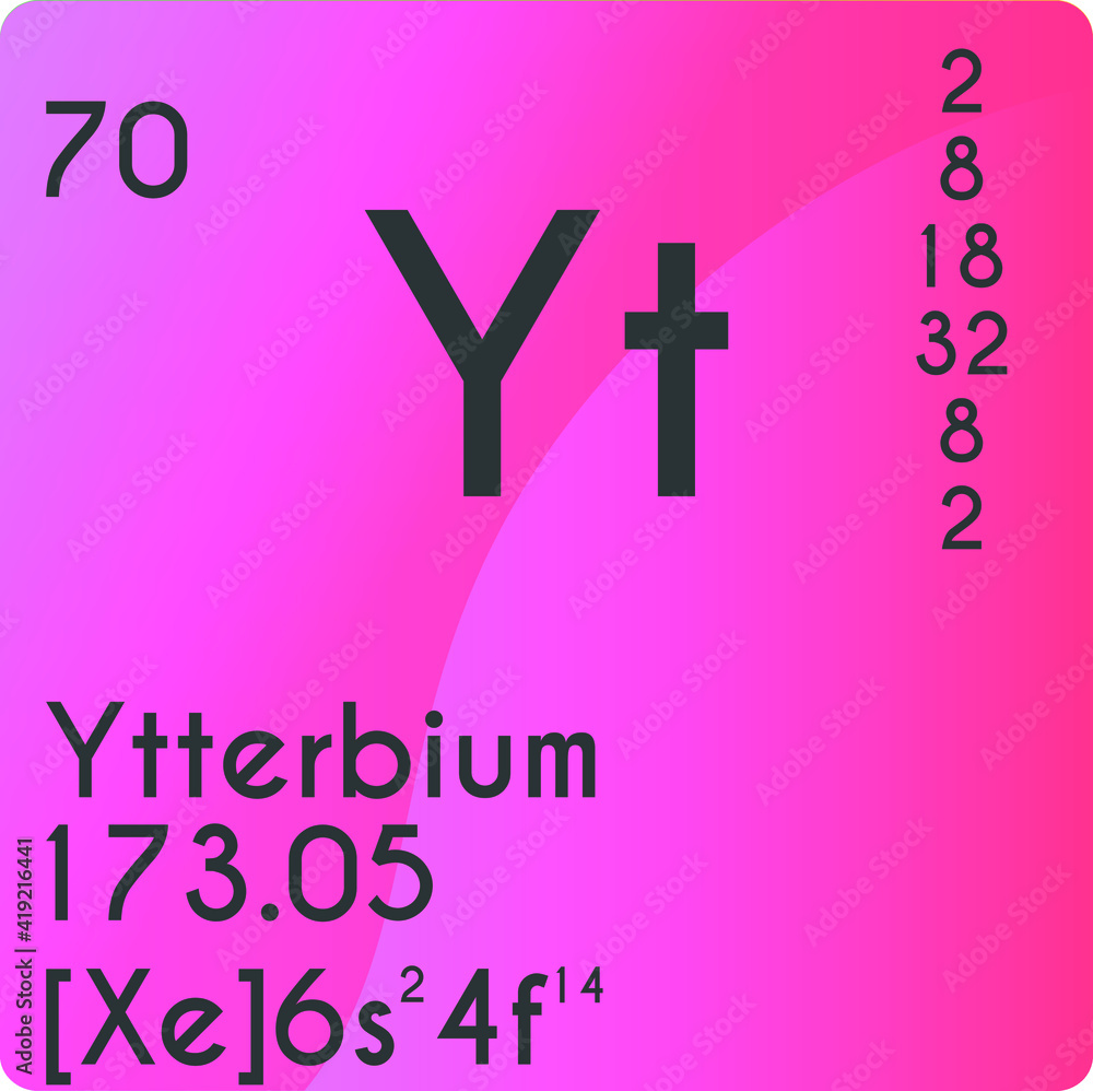 Ytterbium Yb Lanthanide Chemical Element vector illustration diagram ...