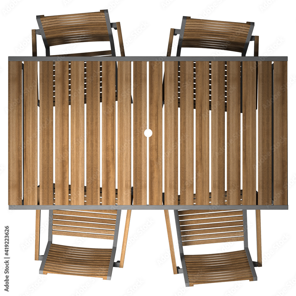 DINNER TABLE TOP VIEW - DINNER TABLE WITH CHAIRS IN PLAN Stock ...